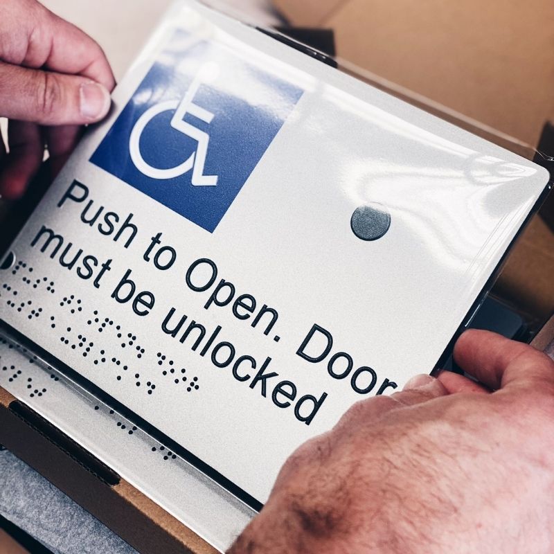 Braille Unisex Toilet Sign - Braille Co