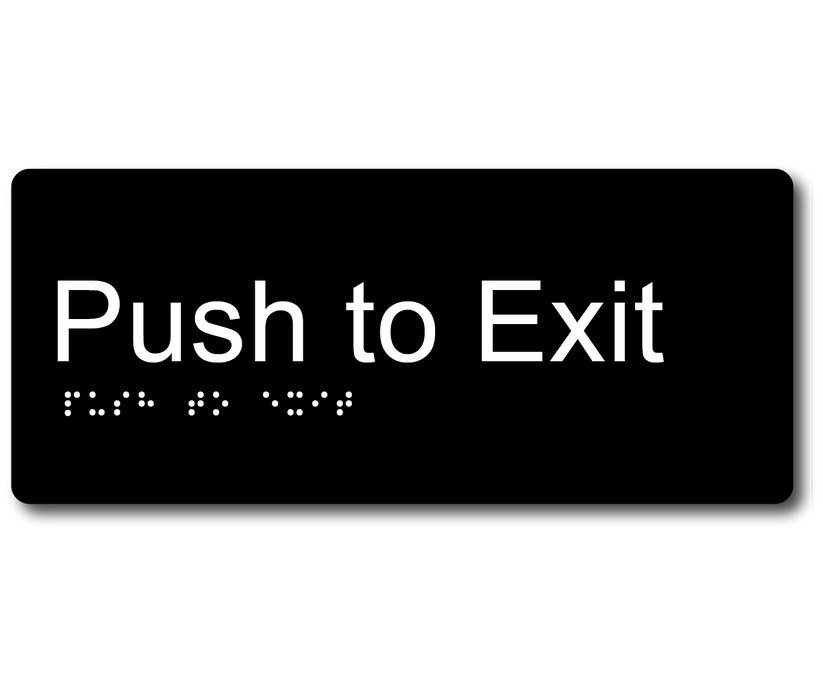 Braille Push to Exit Sign - Braille Co