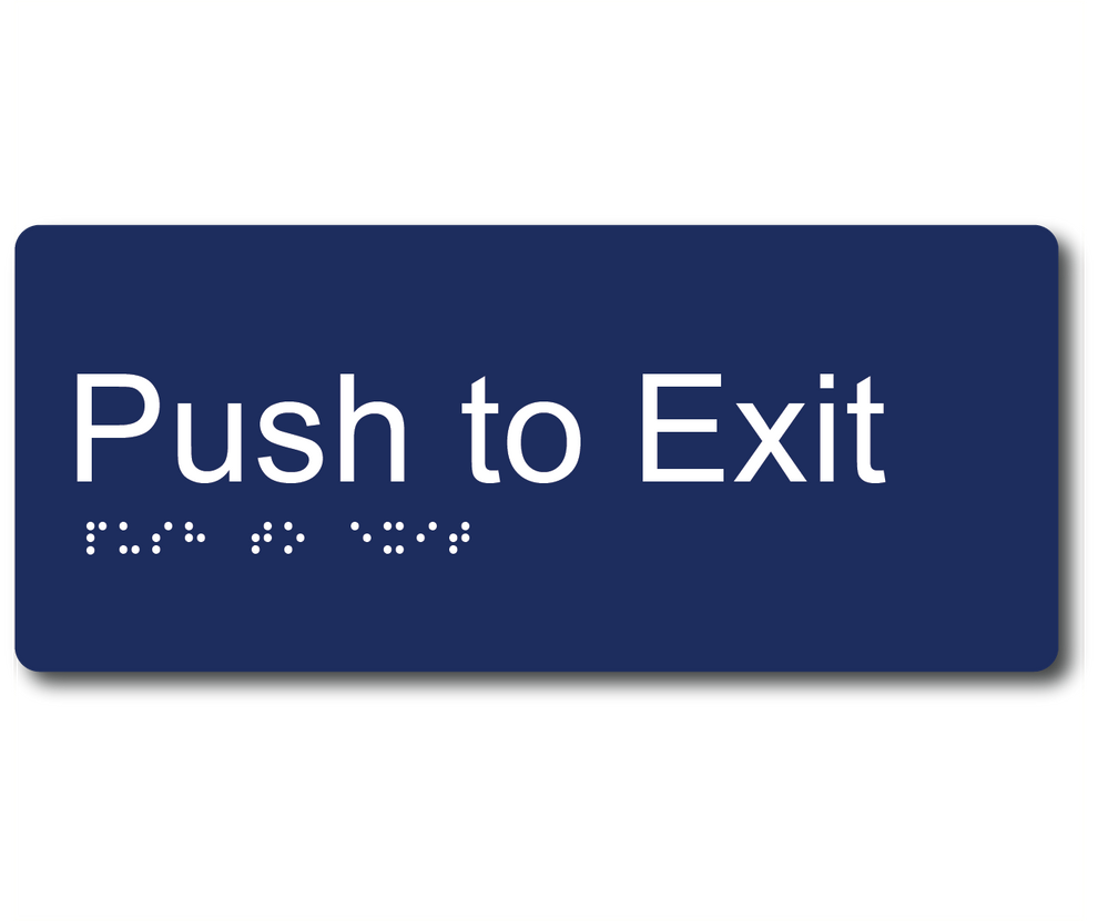 Braille Push to Exit Sign - Braille Co