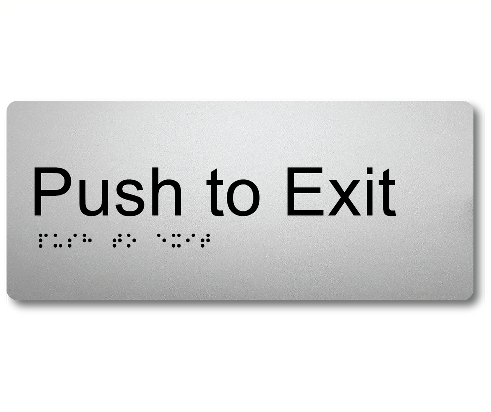 Braille Push to Exit Sign - Braille Co