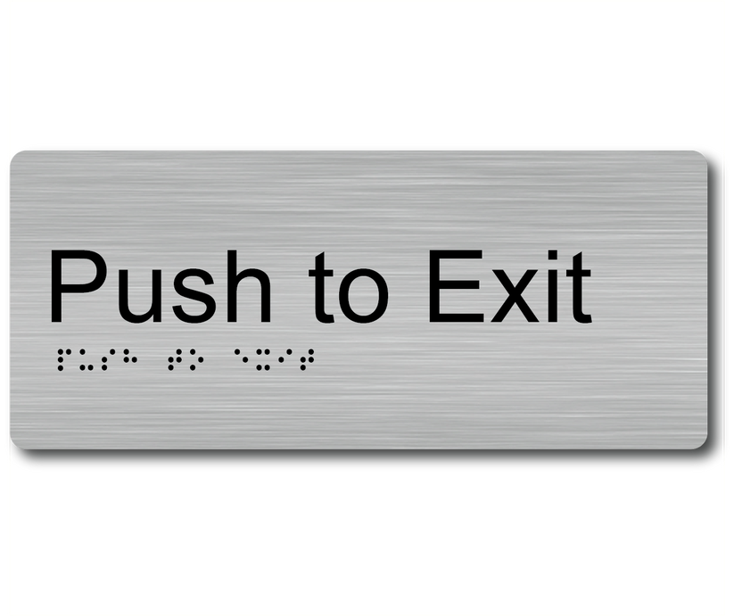 Braille Push to Exit Sign - Braille Co