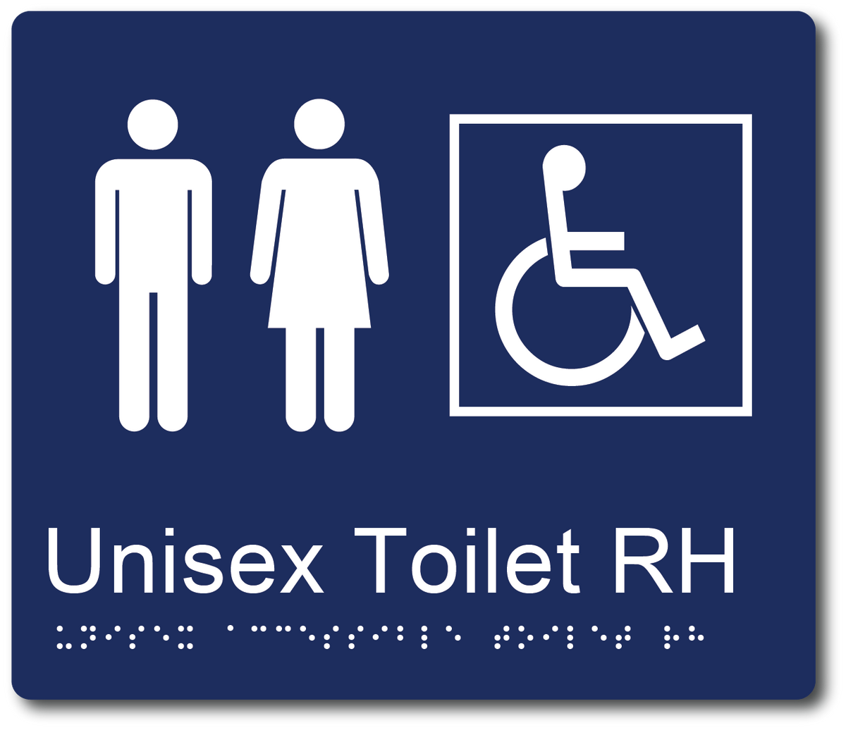 Unisex Toilet RH Braille Sign | Braille Co